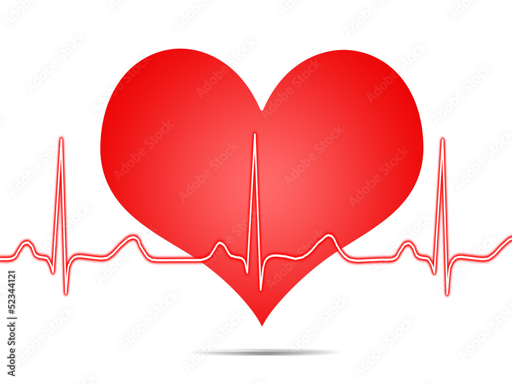 Electrocardiogram, ecg, graph, pulse tracing Stock Illustration | Adobe ...