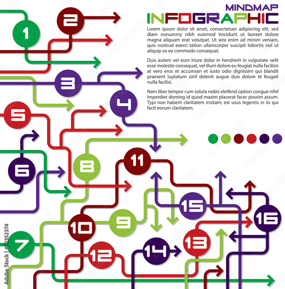 Maze of arrows info graphic/mindmap/flowchart. Stock Vector | Adobe Stock