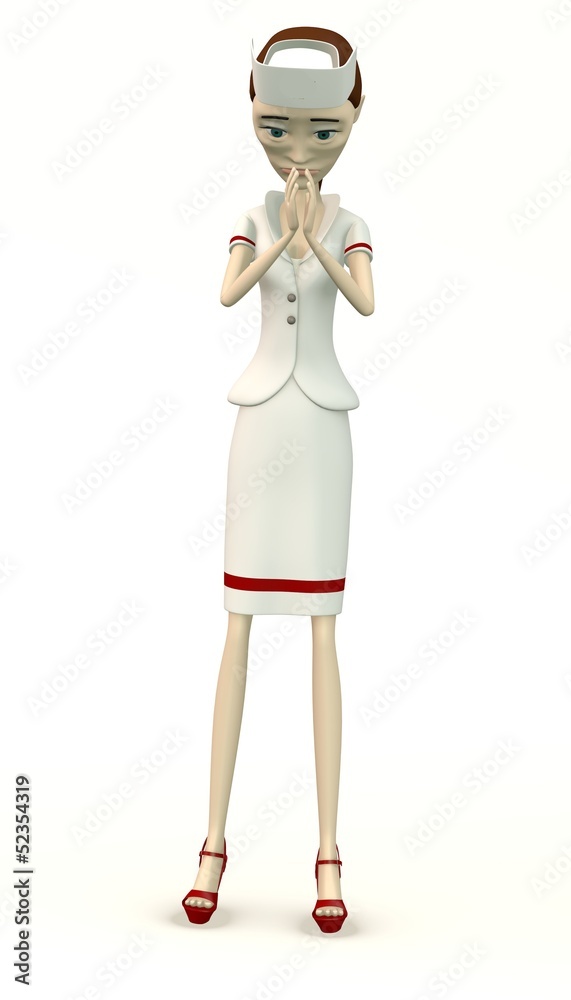 cartoon nurse - praying Stock Illustration | Adobe Stock