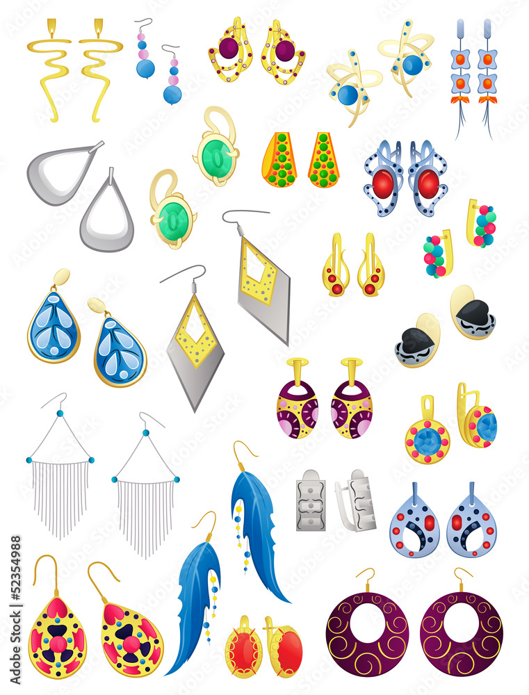 Earrings Stock Vector | Adobe Stock