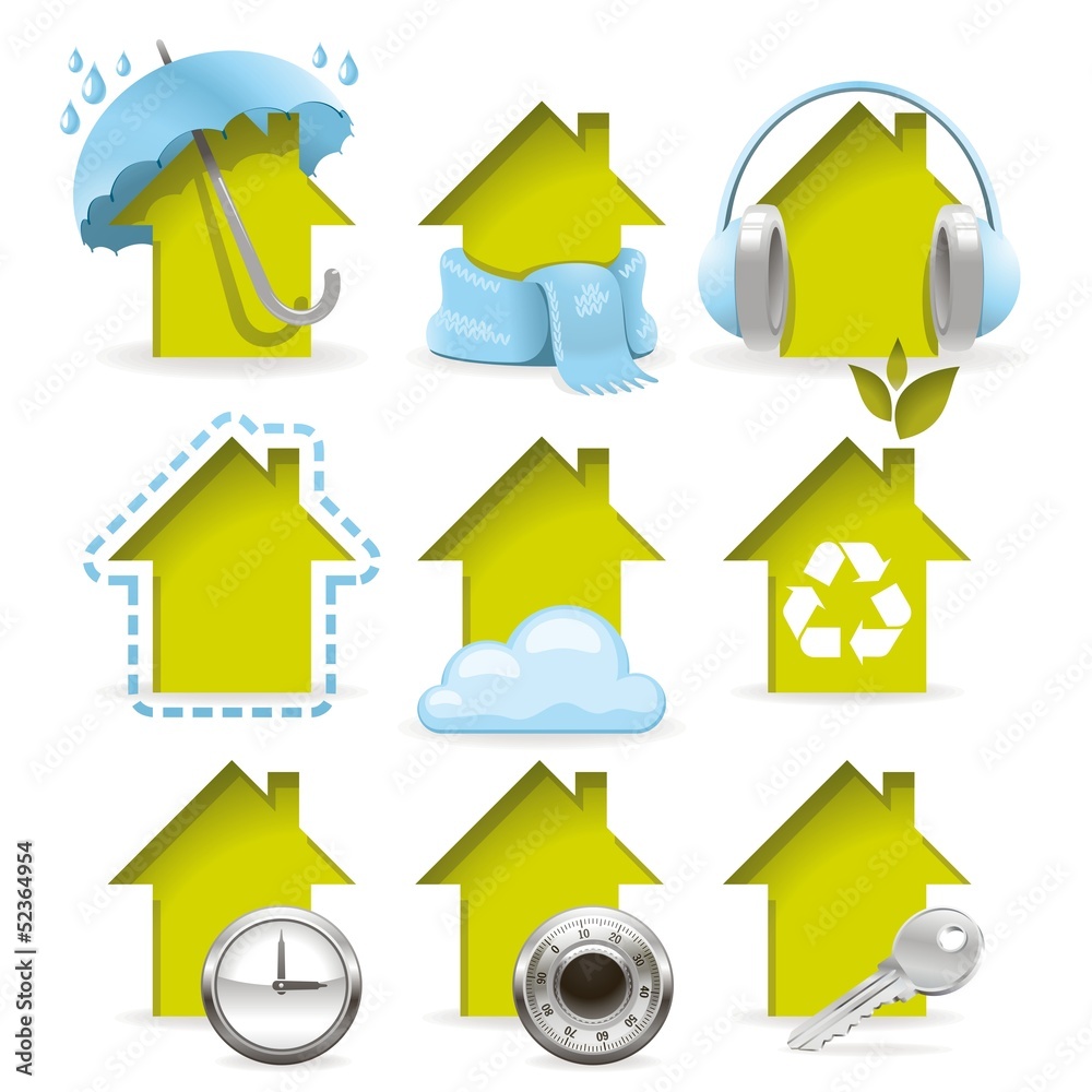 Housing icons Stock Vector | Adobe Stock