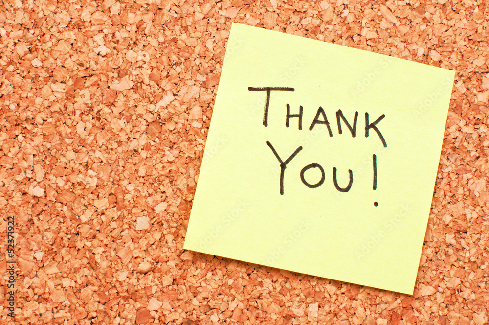Thank you sticky note Stock Photo | Adobe Stock