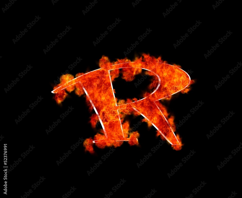 Letra R en llamas Stock Illustration | Adobe Stock