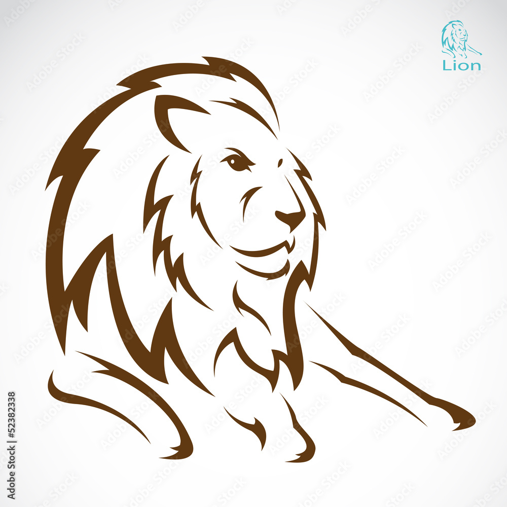 Vector of a lion on white background. Animal. Easy editable layered ...