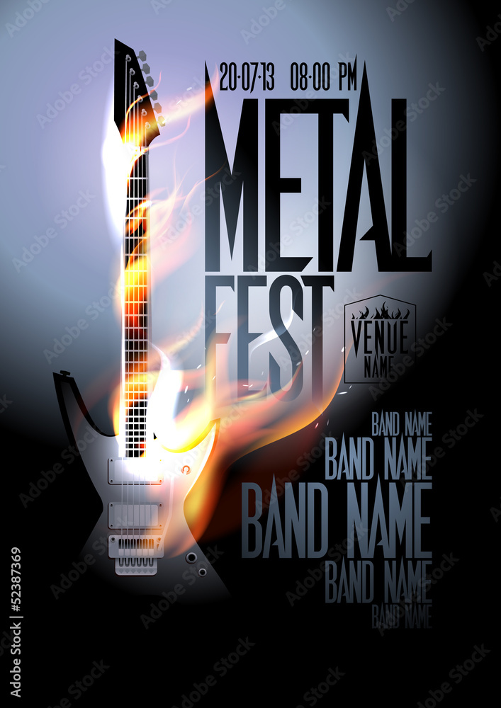 Metal fest design template. Stock Photo | Adobe Stock