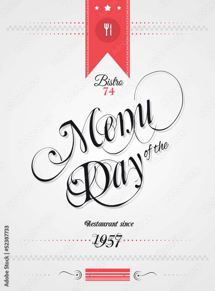 Vintage Menu of the Day background template. Stock Vector | Adobe Stock