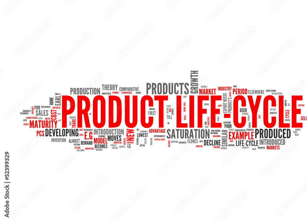 Product life-cycle (english tag cloud) Stock Vector | Adobe Stock