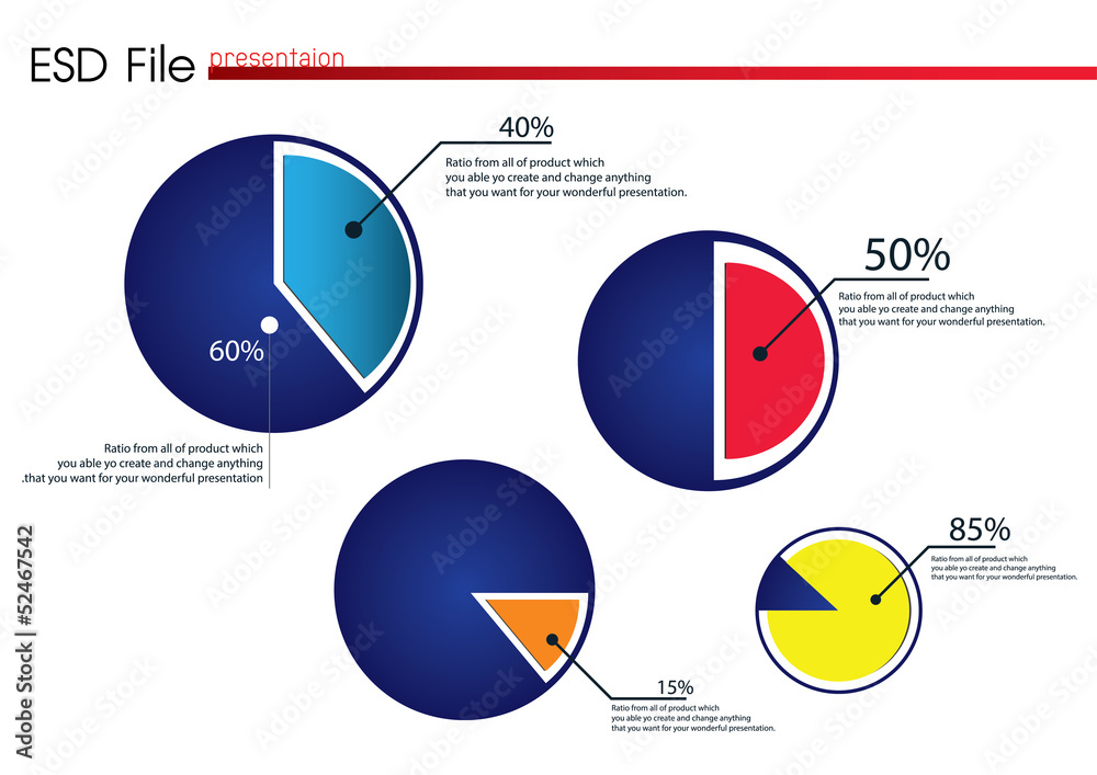Smart colored pie chart for presentation Stock Vector | Adobe Stock