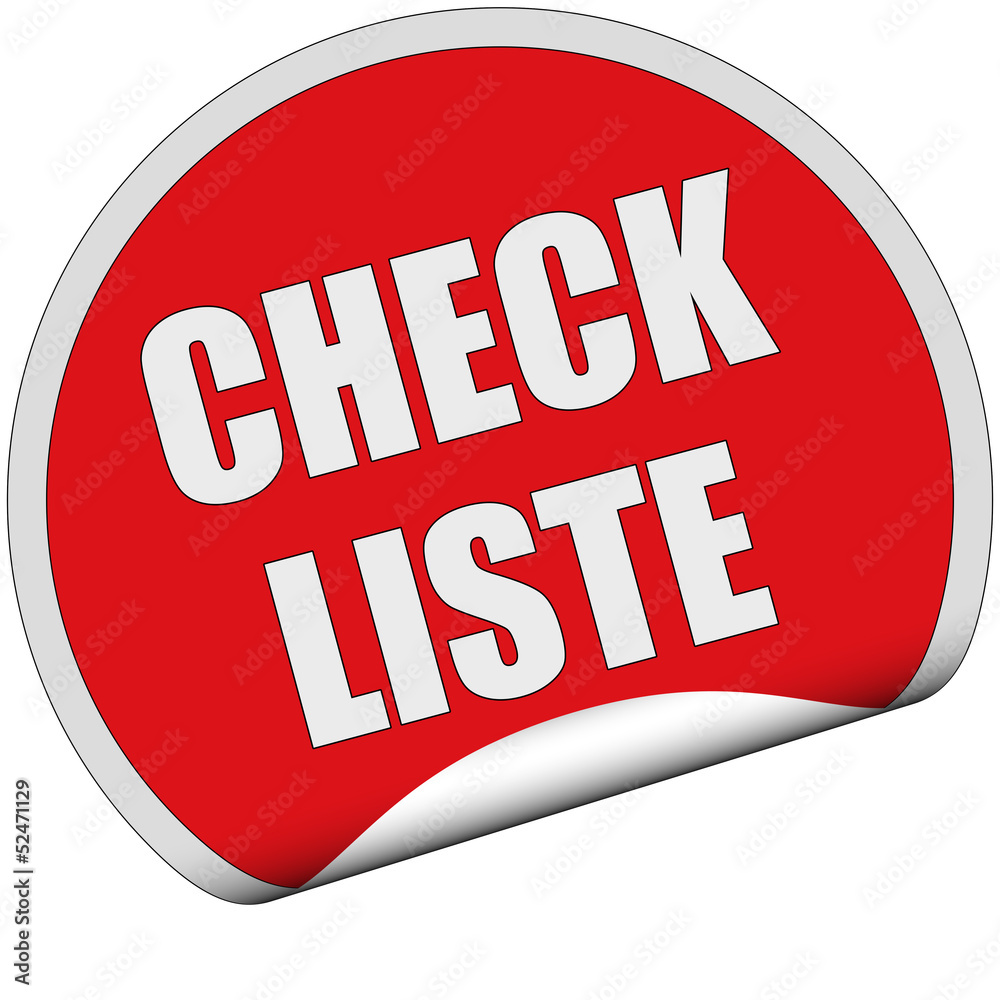 Sticker rot rund cu CHECKLISTE Stock Illustration | Adobe Stock