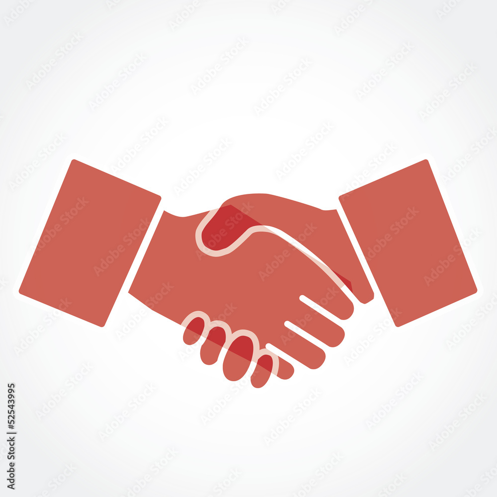 Handshake red (shaking hands) Stock Vector | Adobe Stock