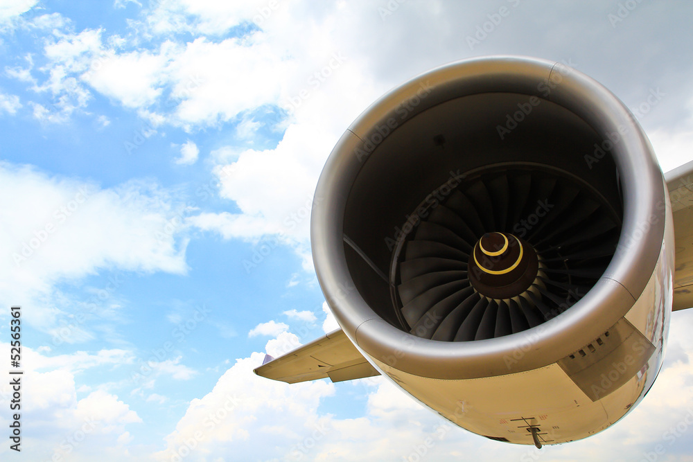 Operating jet engine of an aircraft Stock Photo | Adobe Stock