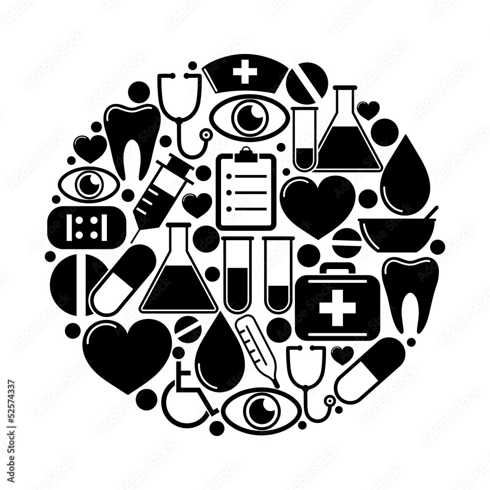 Medical icons in circle Stock Vector | Adobe Stock