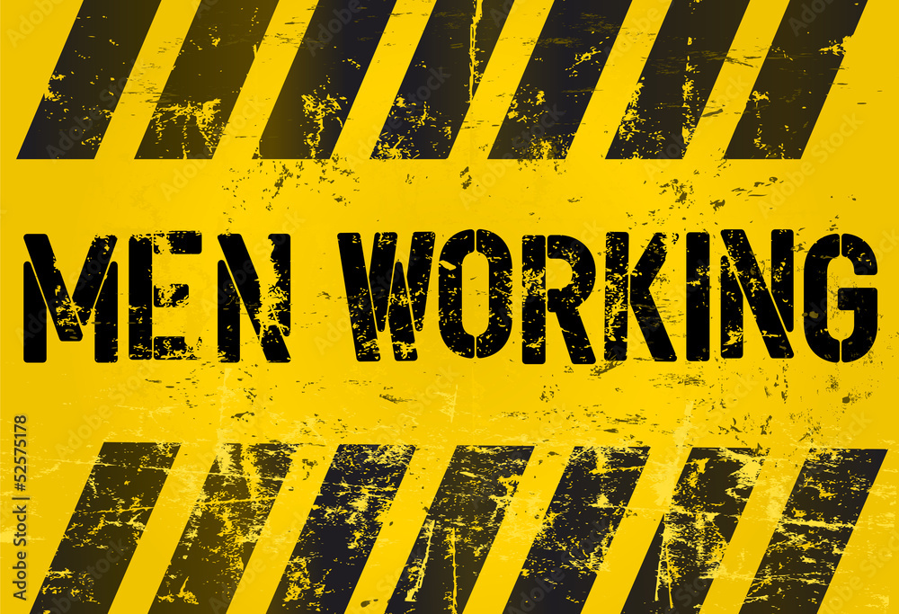 sign: men working, industrial style, vetor Stock Vector | Adobe Stock