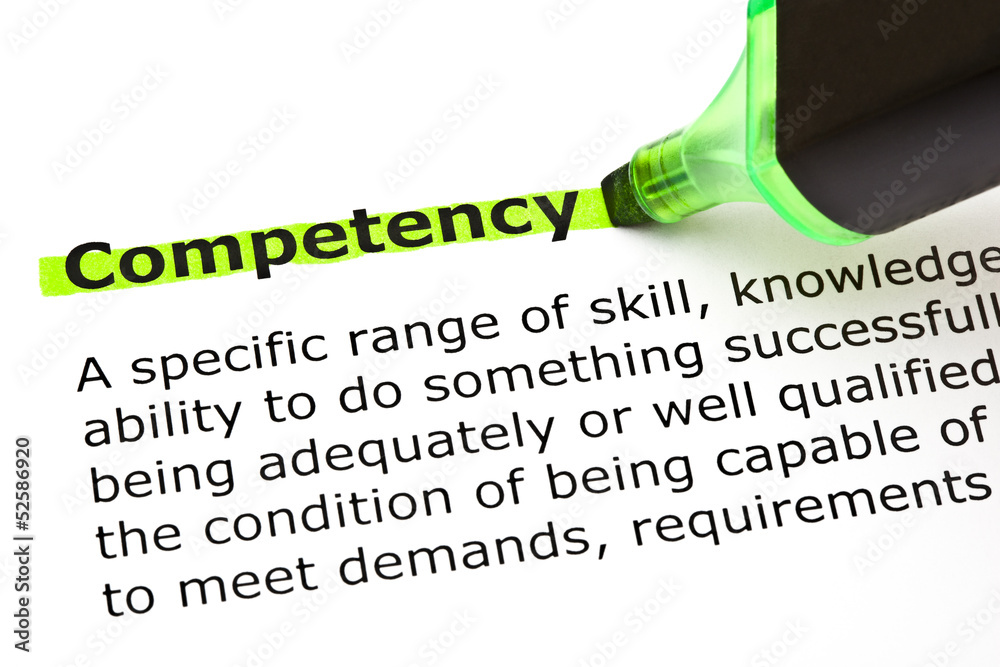 Dictionary definition of the word Competency Stock Photo | Adobe Stock