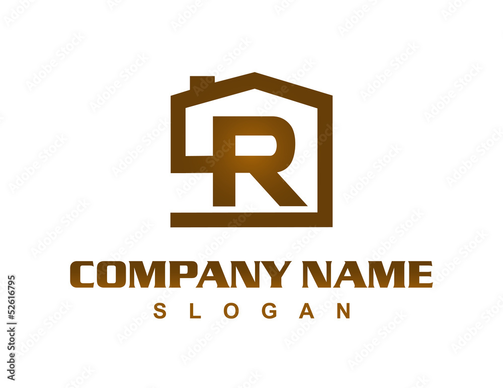 Letter R house logo Stock Vector | Adobe Stock