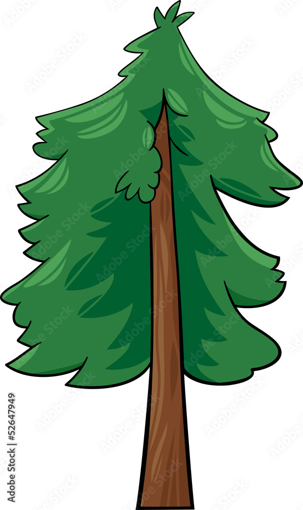 cartoon illustration of conifer tree Stock Vector | Adobe Stock