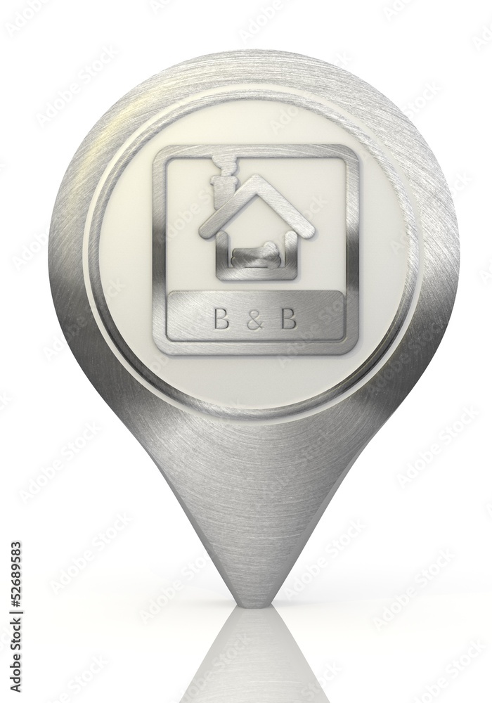 Illustration of a icon building sign on a chrome map marker Stock ...