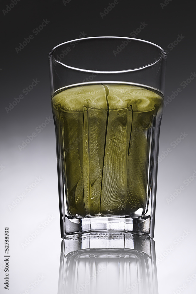 simple water-glass with structured water in yellow Stock Photo | Adobe ...