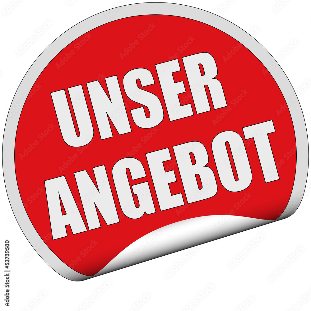 Sticker rot rund UNSER ANGEBOT Stock Illustration | Adobe Stock