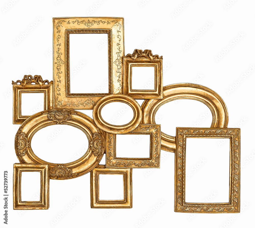 golden framework isolated on white background Stock Photo | Adobe Stock