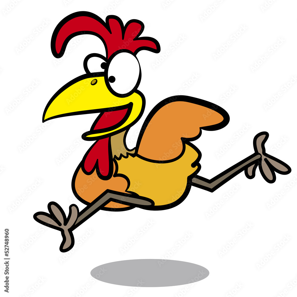 humor cartoon chicken running with white background Stock Vector ...