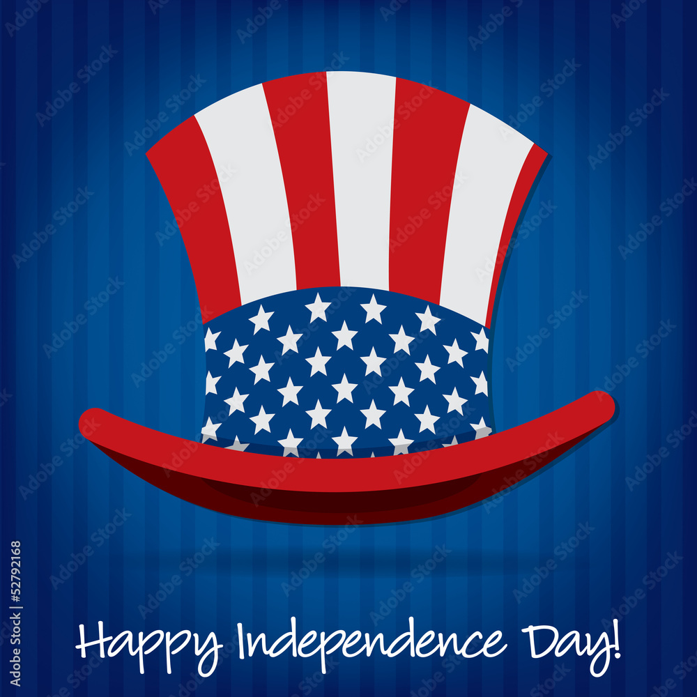 Patriotic Uncle Sam hat Happy 4th of July card Stock Vector | Adobe Stock