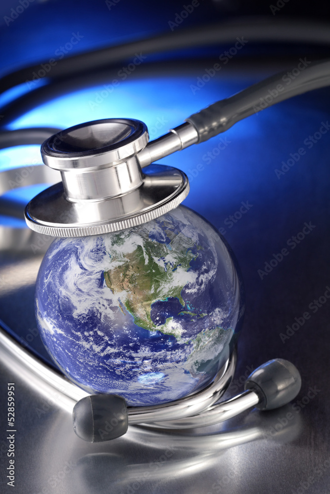 stethoscope on earth (Collage images from www.nasa.gov) Stock Photo ...