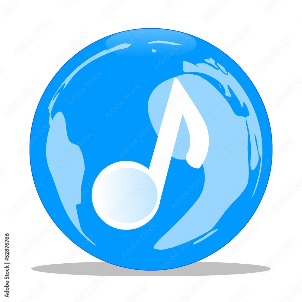 Note de musique dans un globe-terrestre Stock Illustration | Adobe Stock