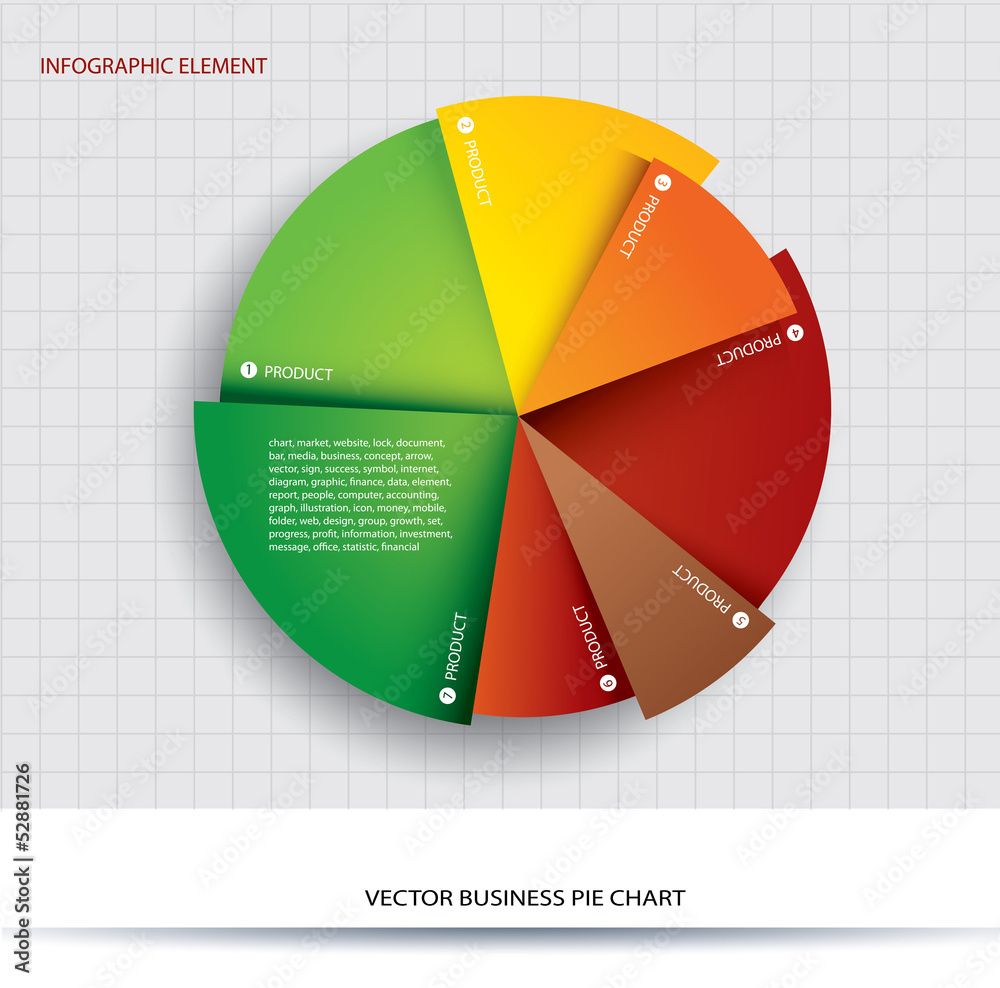 Business pie chart Paper Info graphics Stock Vector | Adobe Stock
