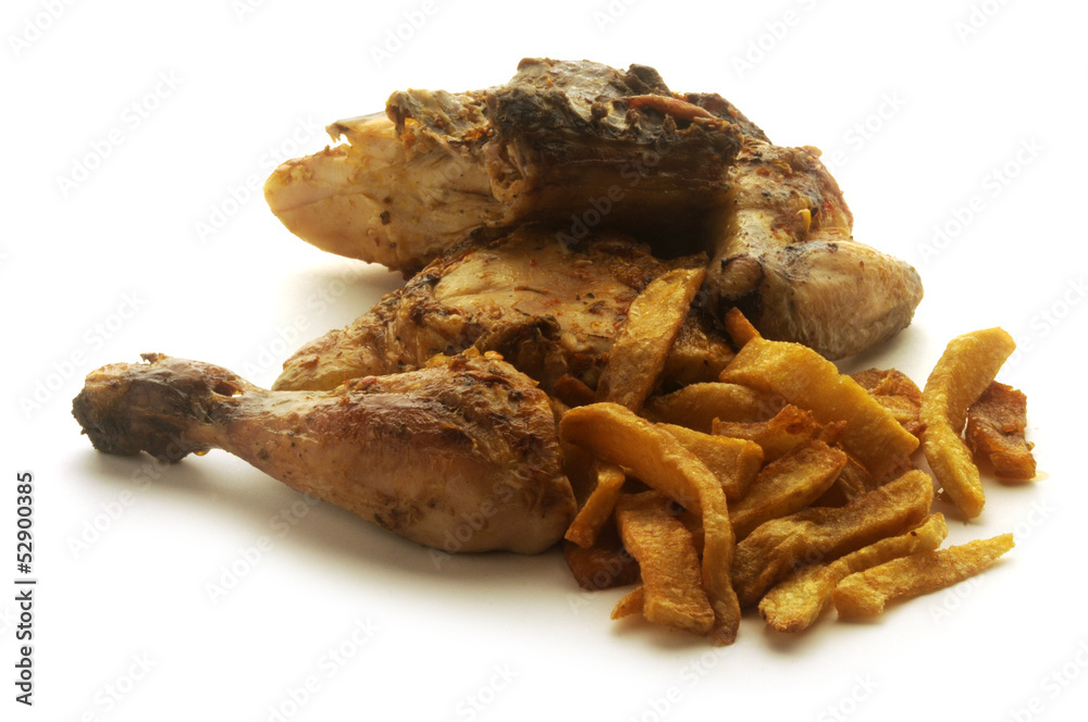 Pollo con fritas Stock Photo | Adobe Stock