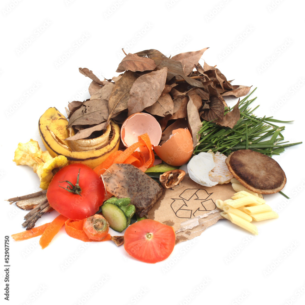 Déchets pour compost avec logo recyclage Photos | Adobe Stock