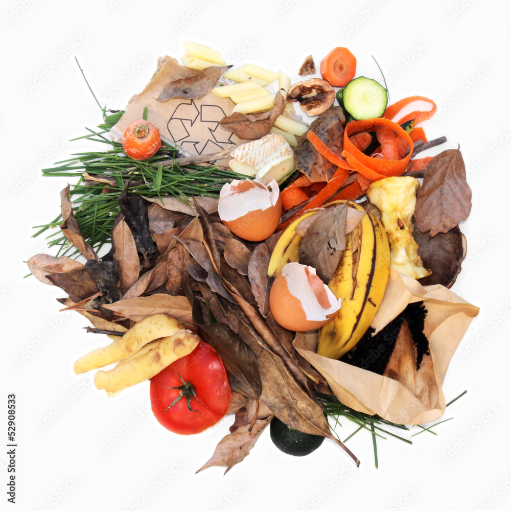 Déchets pour compost avec logo recyclage Photos | Adobe Stock