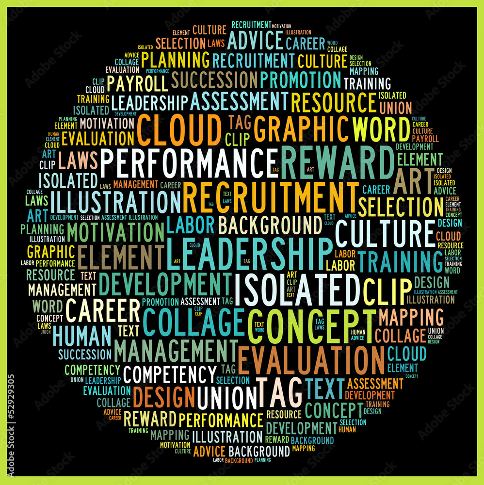 Human Resource Management in word collage Stock Illustration | Adobe Stock