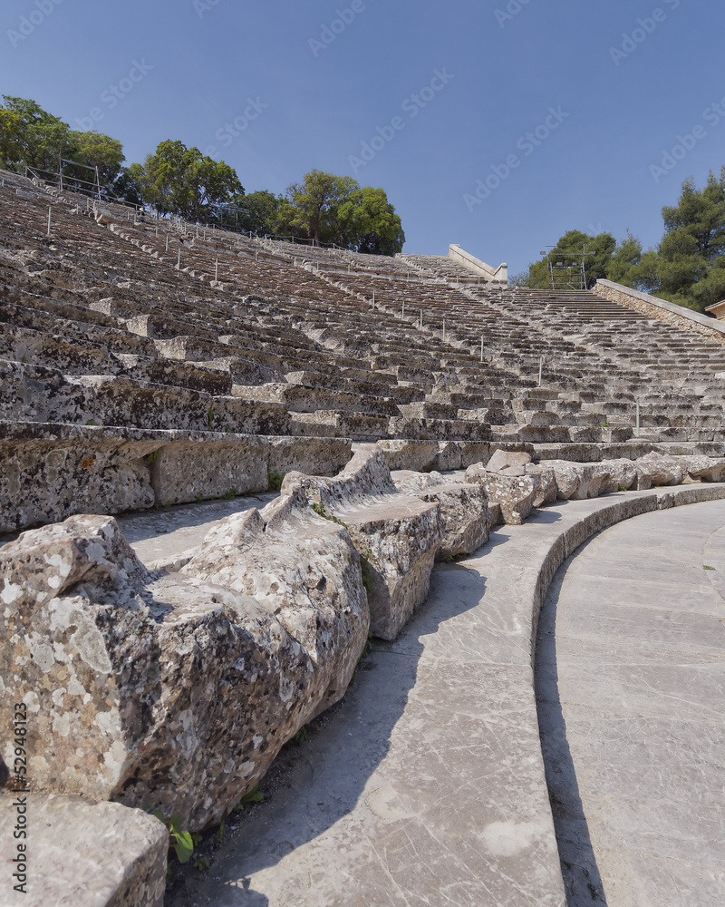 Concentric patterns of Epidaurus ancient Greek theatre Stock Photo ...