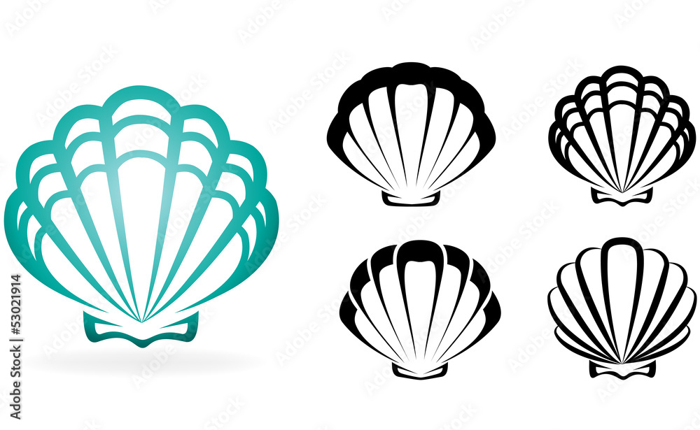 Shell collection - vector silhouette illustration Stock Vector | Adobe ...