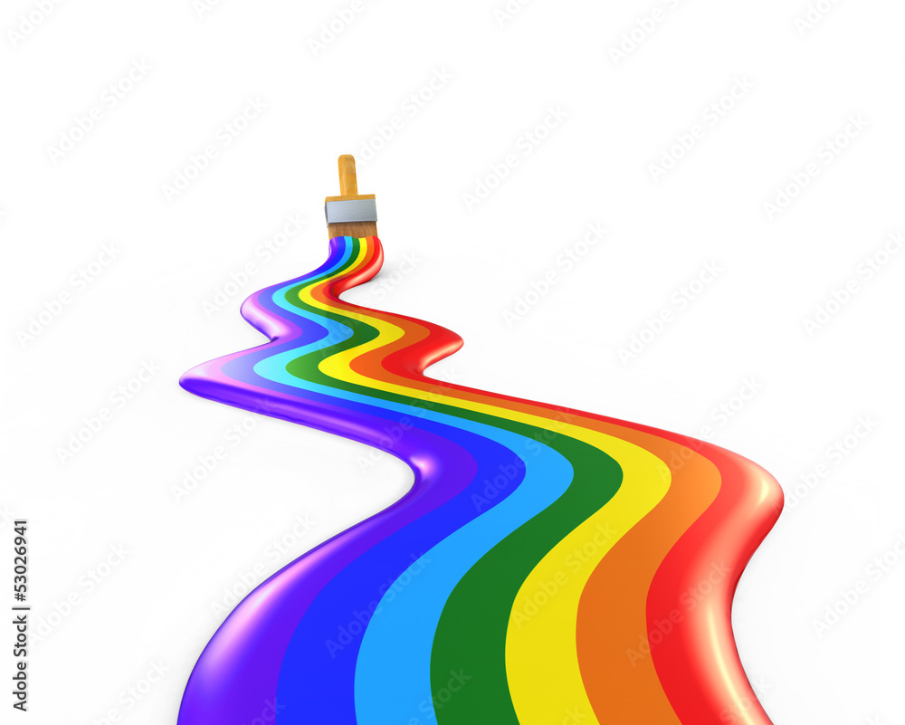 rainbow trail of paints Stock Illustration | Adobe Stock