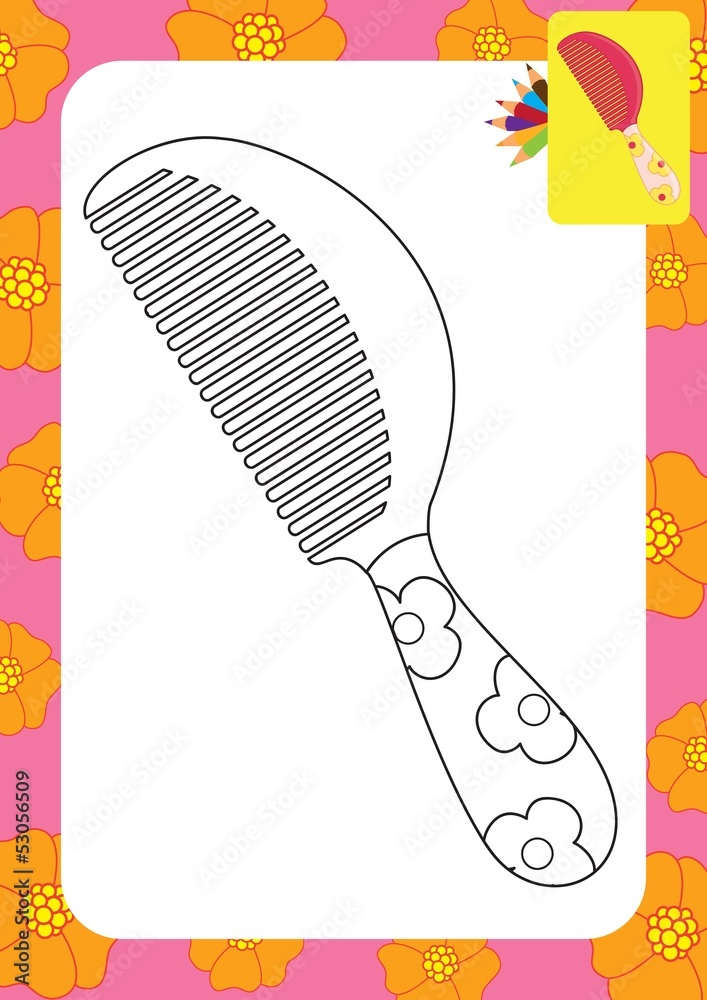 Outlined cartoon comb. Vector illustration for coloring Stock Vector ...