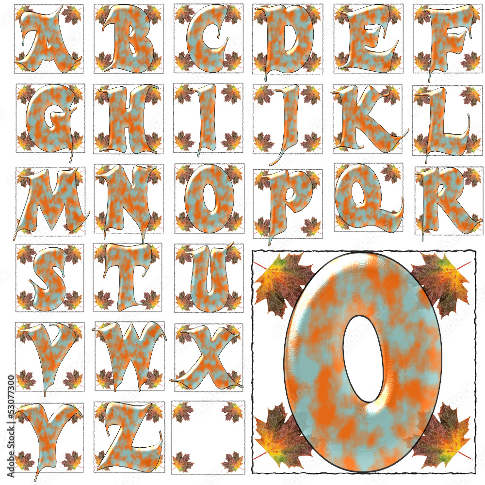ABC alphabet halloween autumn fall font background Stock Vector | Adobe ...