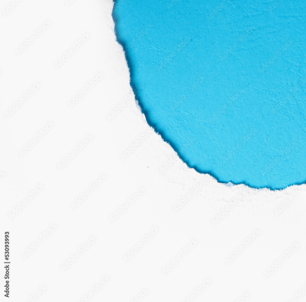 corner white torn paper with blue background Stock Photo | Adobe Stock