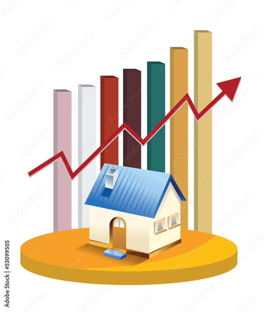 graph growth in real estate shown on chart Stock Vector | Adobe Stock