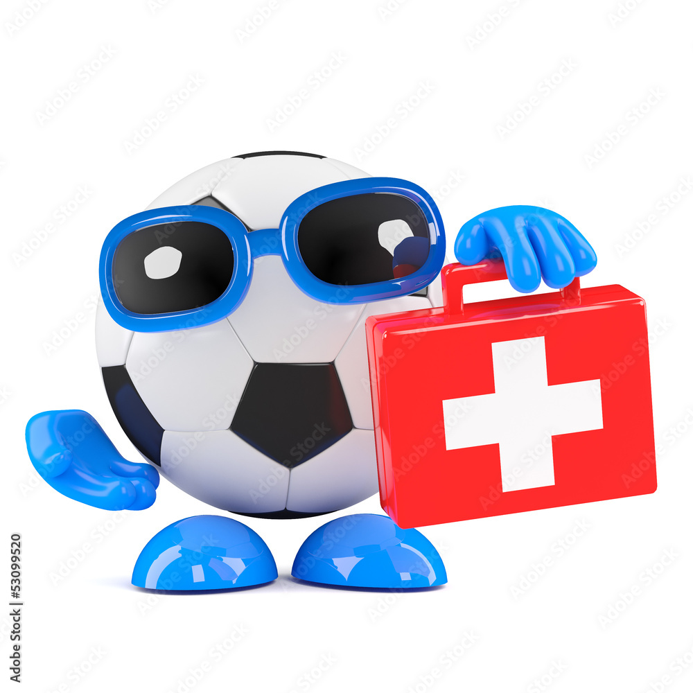 3d Football is ready with first aid Stock Illustration | Adobe Stock