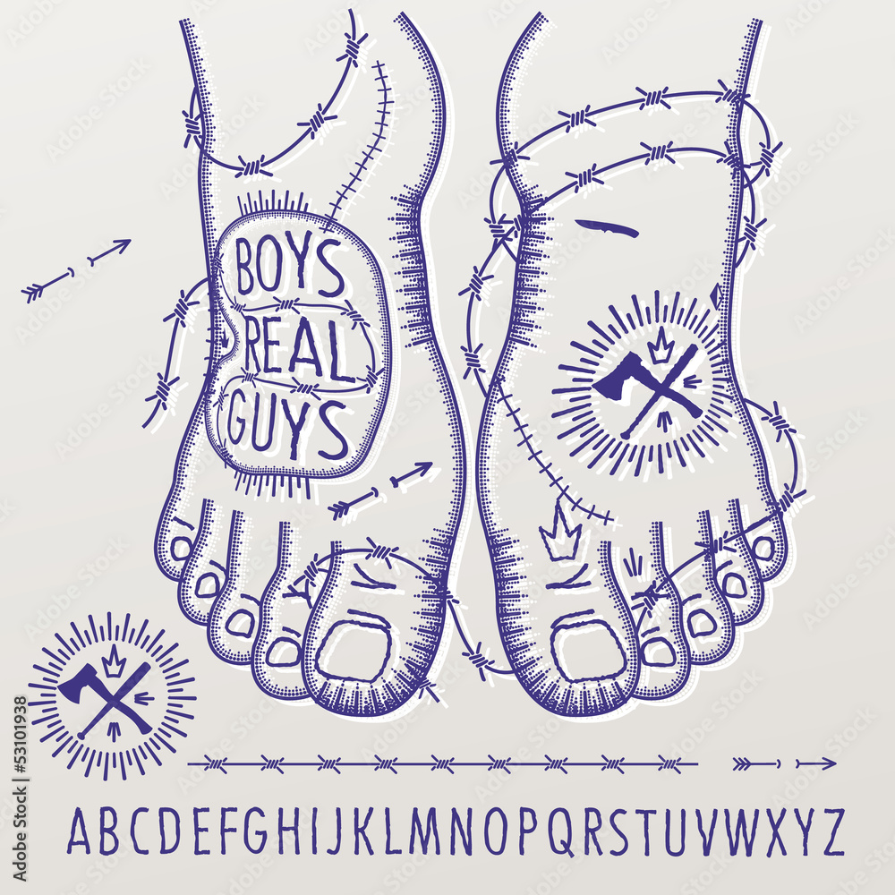 Alphabet in tattoo style, vector Eps10 illustration. Stock Vector ...