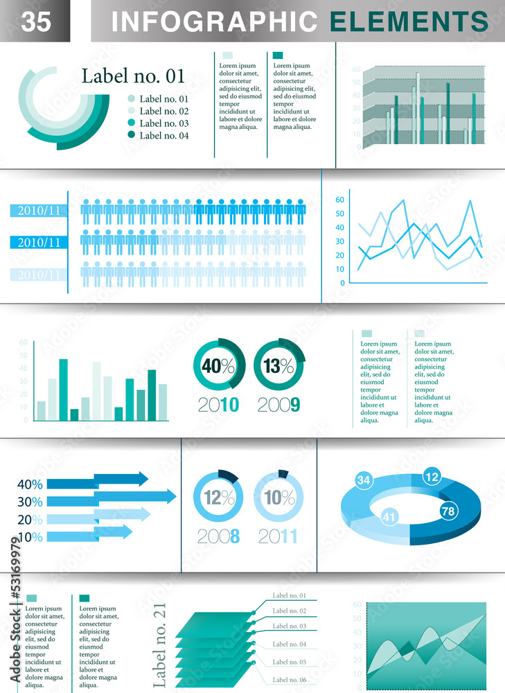 INFOGRAPHIC presentation template graph pie chart element Stock Vector ...