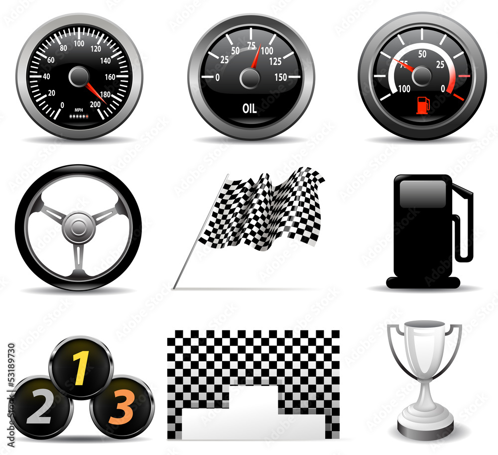 racing icons Stock Vector | Adobe Stock