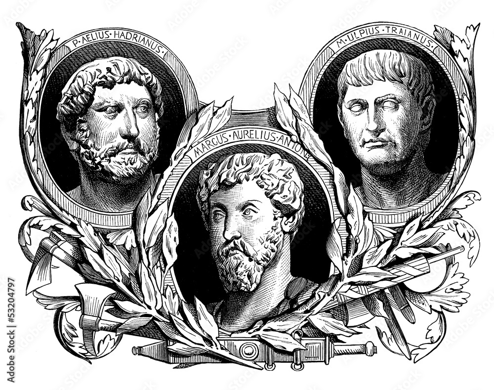 Ancient Rome : 3 Emperors Stock Illustration | Adobe Stock