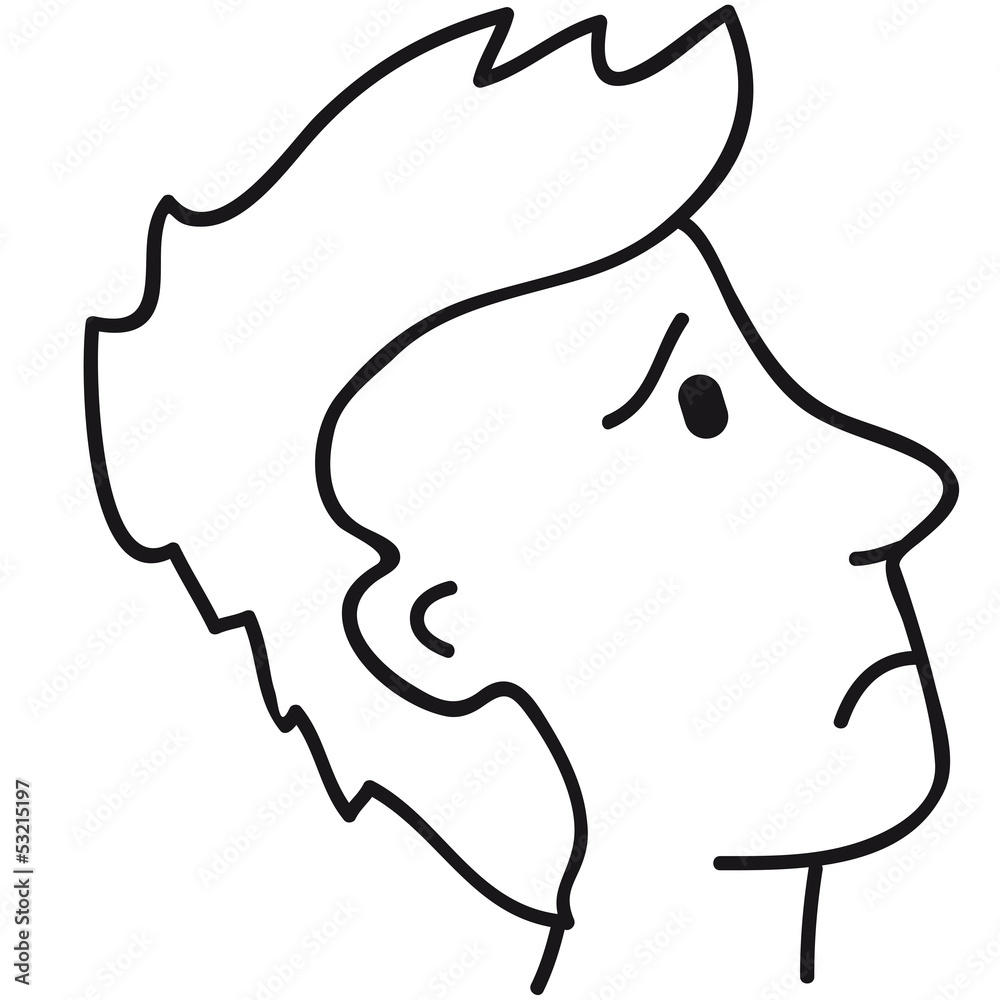 Sad Boy Face Drawing