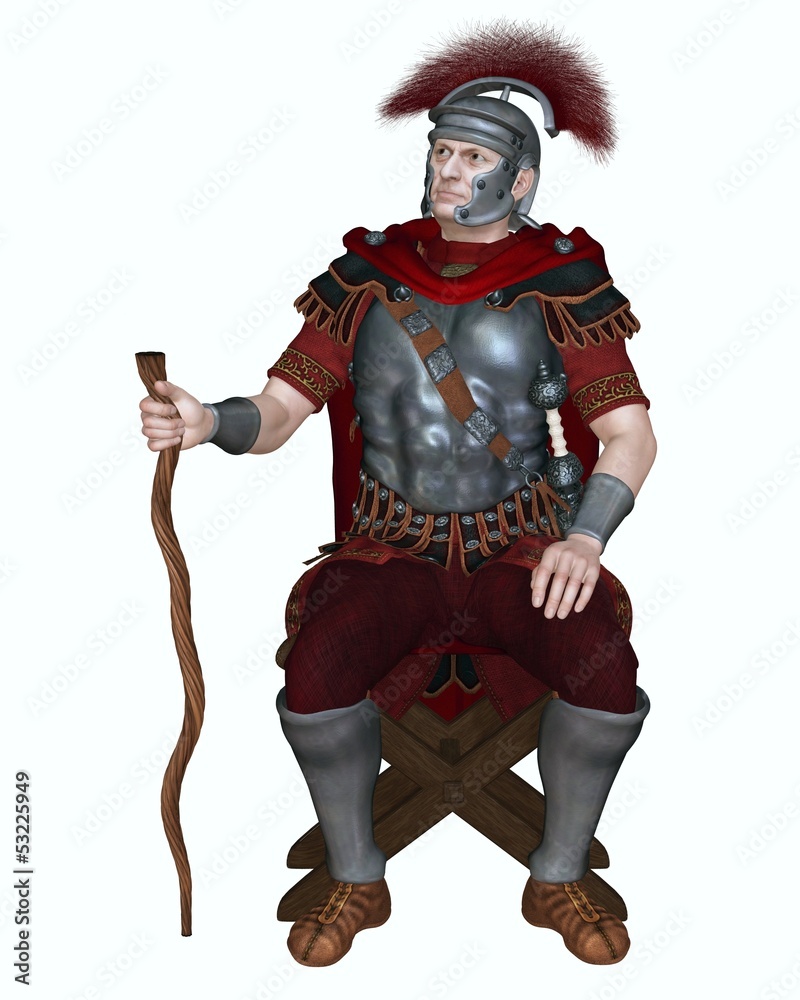Roman Centurion with Transverse Crest and Vine Staff Stock Illustration ...