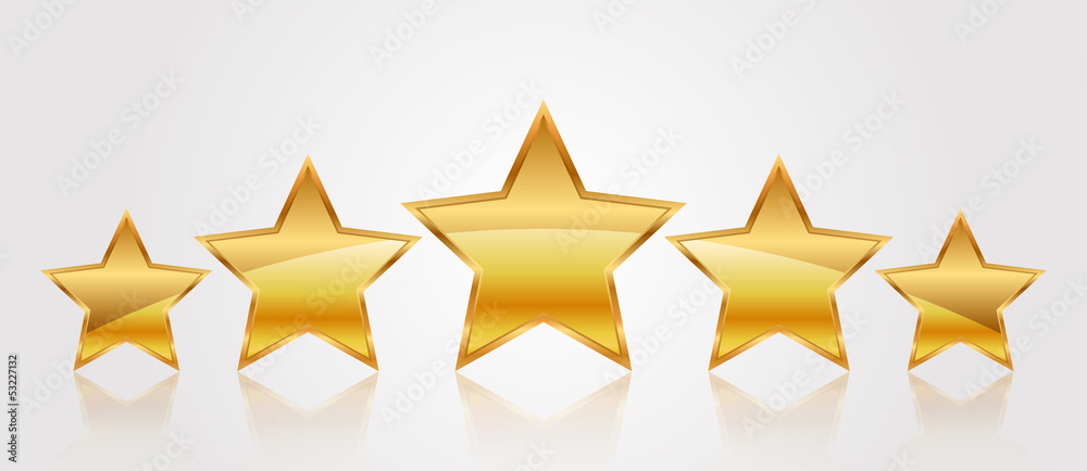 Vector illustration of 5 gold stars Stock Vector | Adobe Stock