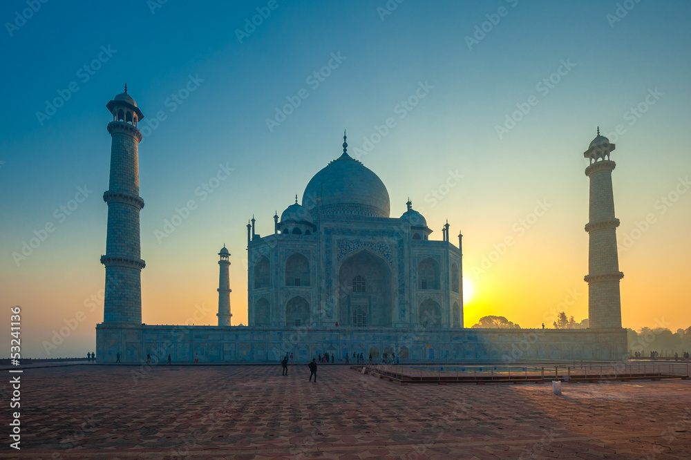 Taj Mahal at sunrise, Agra, India Stock Photo | Adobe Stock