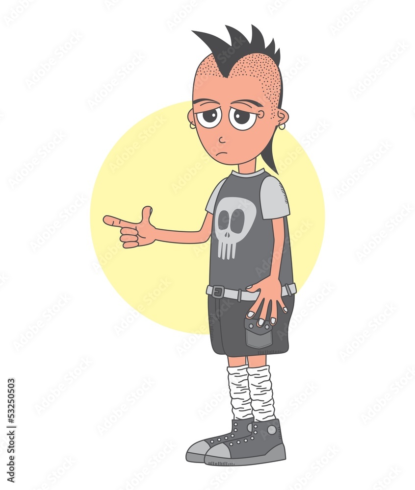 cartoon guy mohawk hair Stock Vector | Adobe Stock